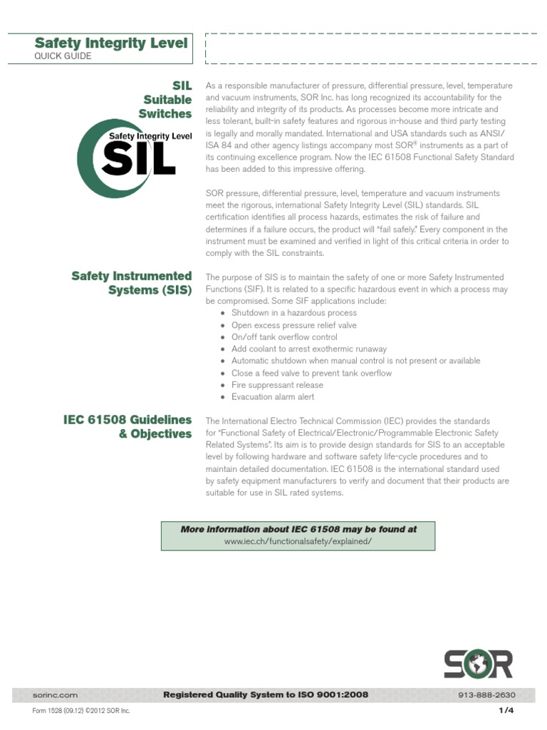 Sil Quick Guide 1528 PDF | PDF | Safety | Systems Engineering