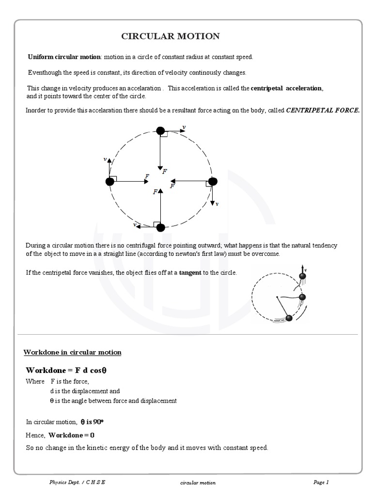 Circular Motion Notes | PDF | Speed | Velocity