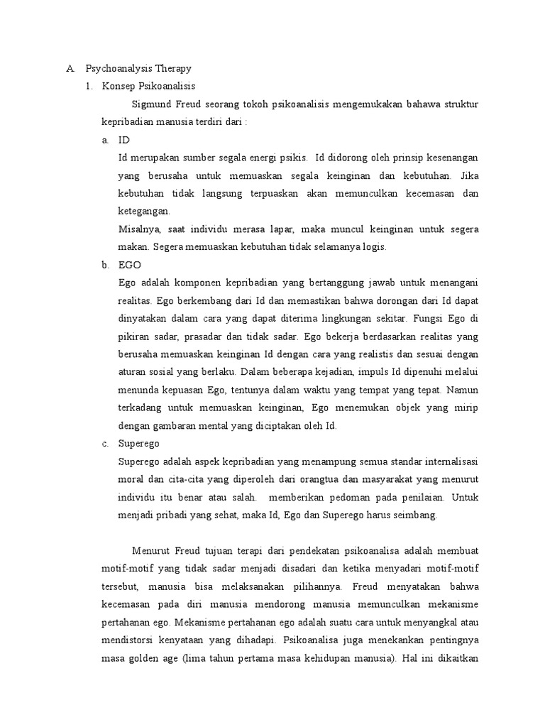 Psychoanalysis Therapy | PDF