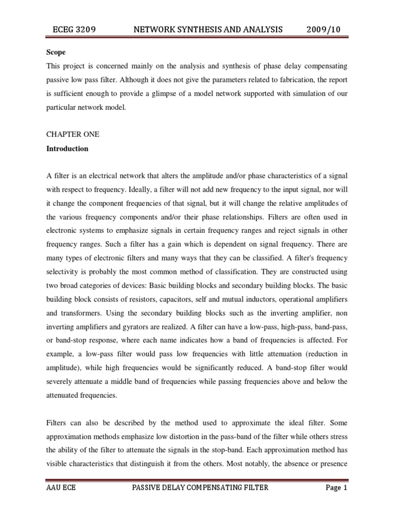 Sample Project 2 | PDF | Electronic Filter | Low Pass Filter