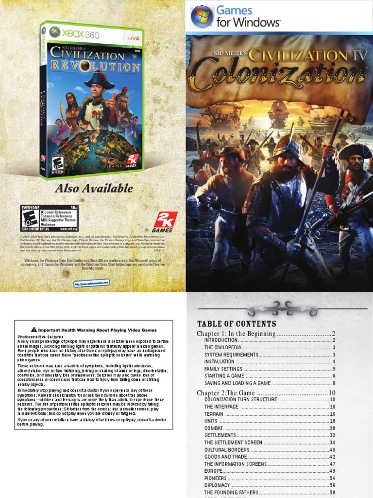 Civilization IV - Colonization - Manual - PC | PDF | Windows Vista ...