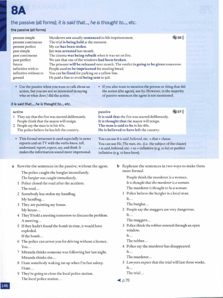 Passive Reported Speech | PDF | Grammar | Syntax