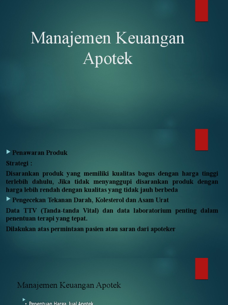 Manajemen Keuangan Apotek | PDF | Bisnis | Pengelolaan Keuangan & Uang