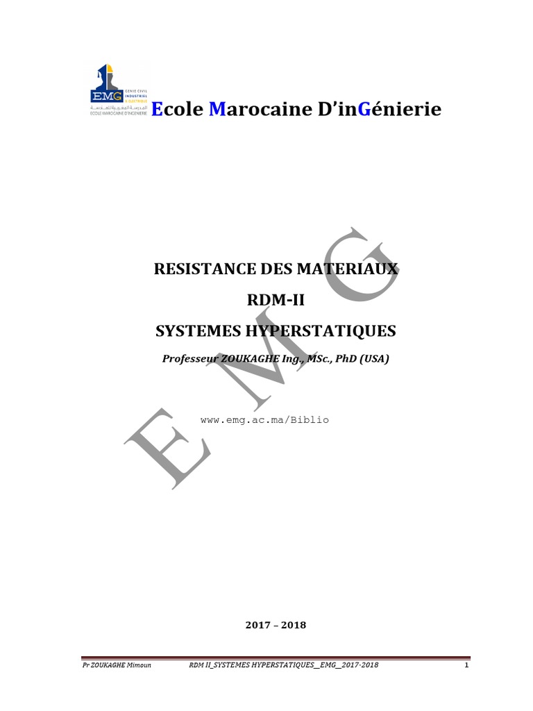 RDM II Systèmes Hyperstatiques | PDF | Résistance des matériaux | Flexion (matériau)