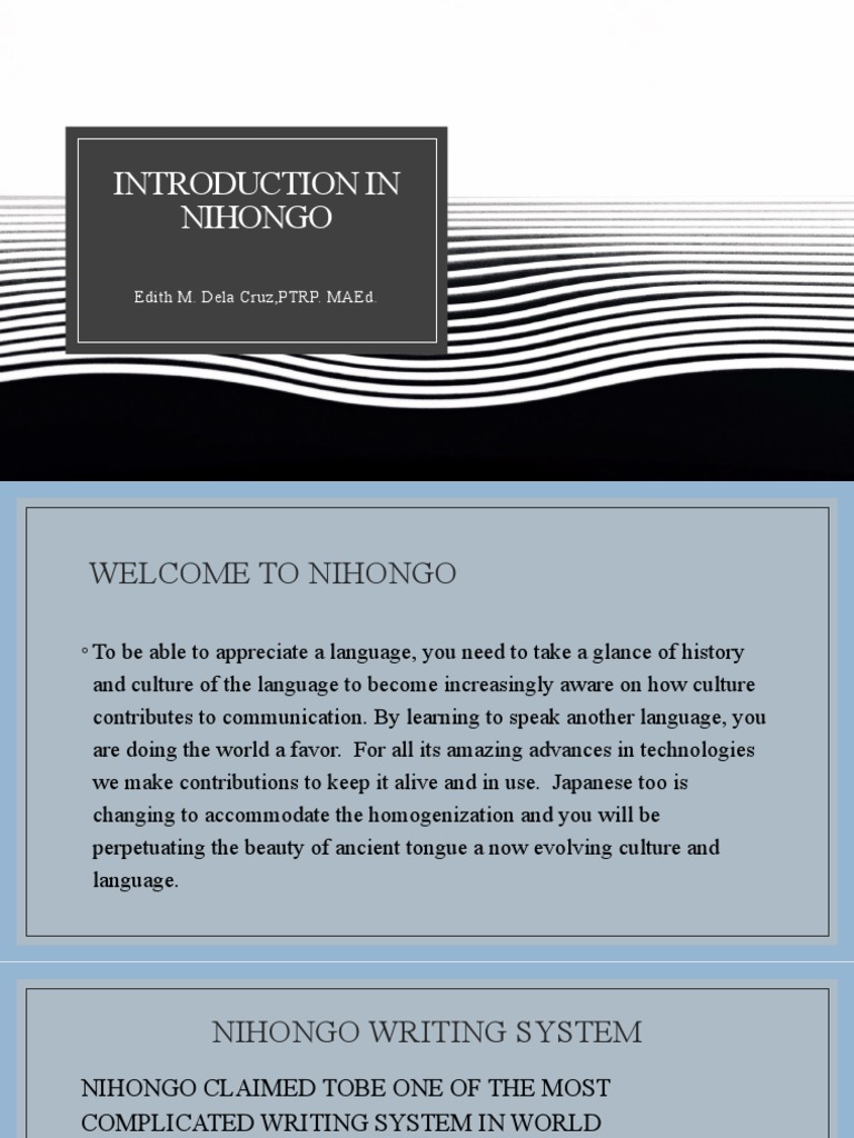 Introduction in Nihongo | PDF | Japanese Language | Syllable