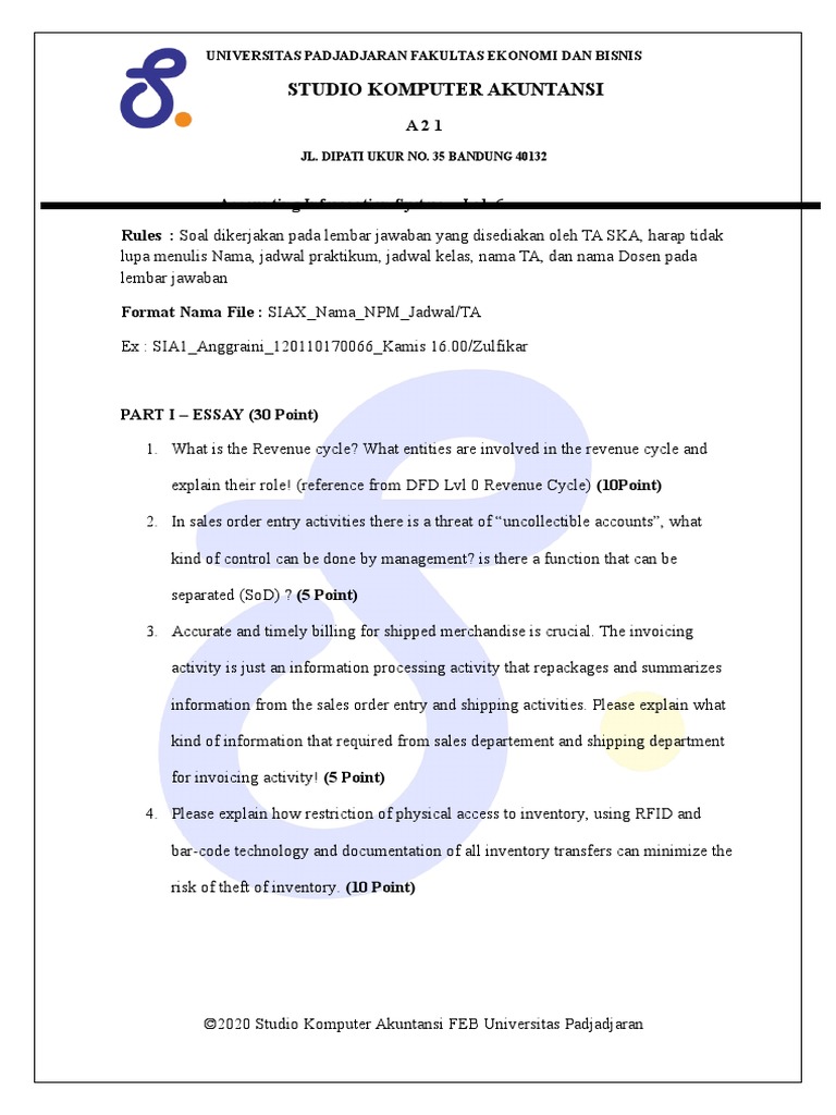 Soal Sia Lab 6 Pdf Invoice Inventory