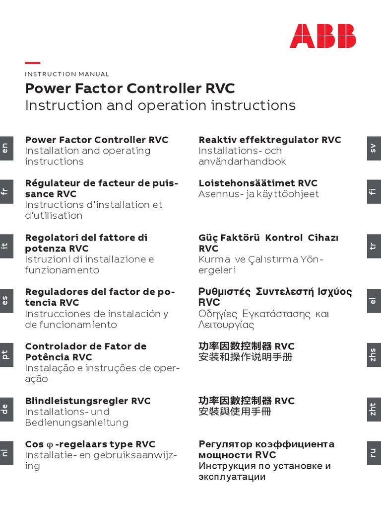 Power Factor Controller RVC: Instruction and Operation Instructions | PDF