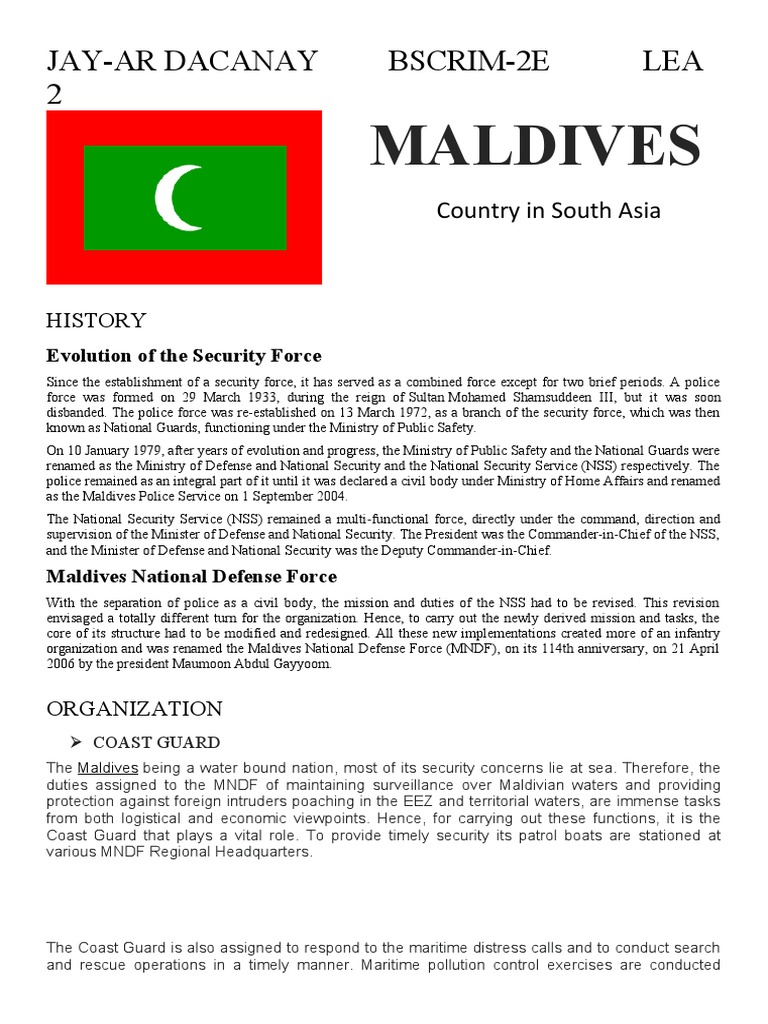 Overview of Maldives National Defense Force | PDF | International ...