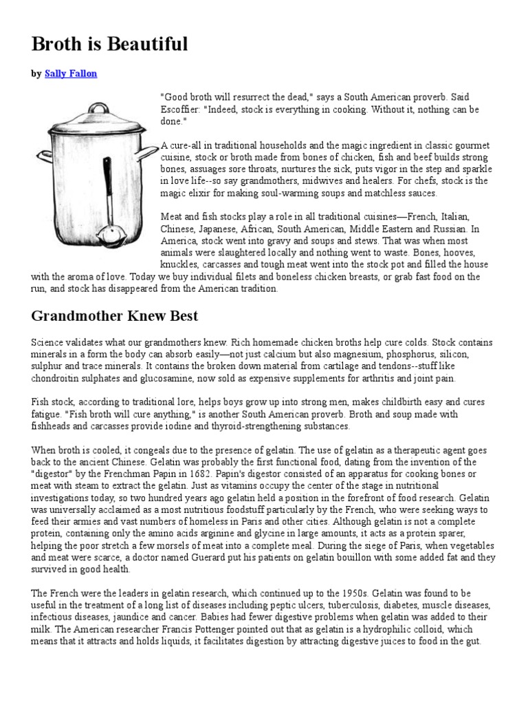 Broth Is Beautiful | PDF | Broth | Gelatin
