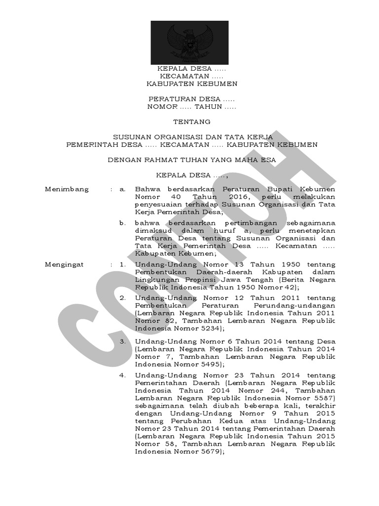 Contoh Perdes SOTK | PDF