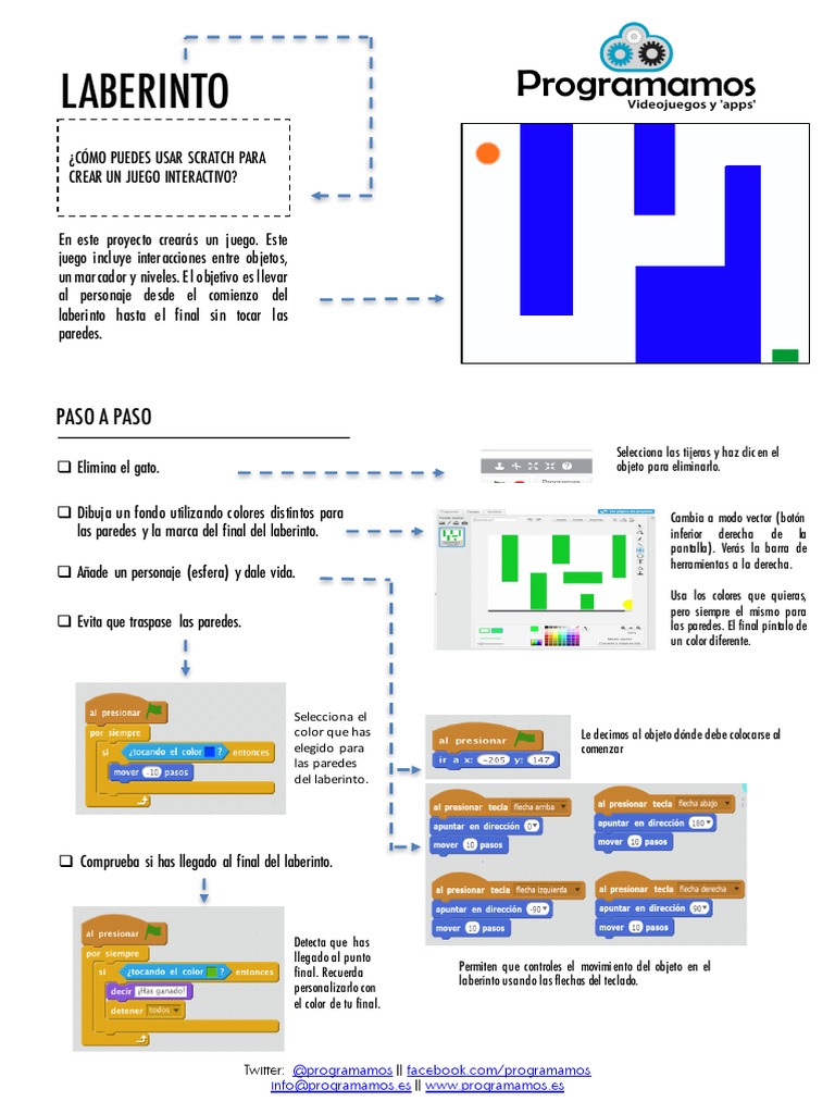 Crea Juegos con Scratch: Laberinto | PDF | Scratch (lenguaje de ...