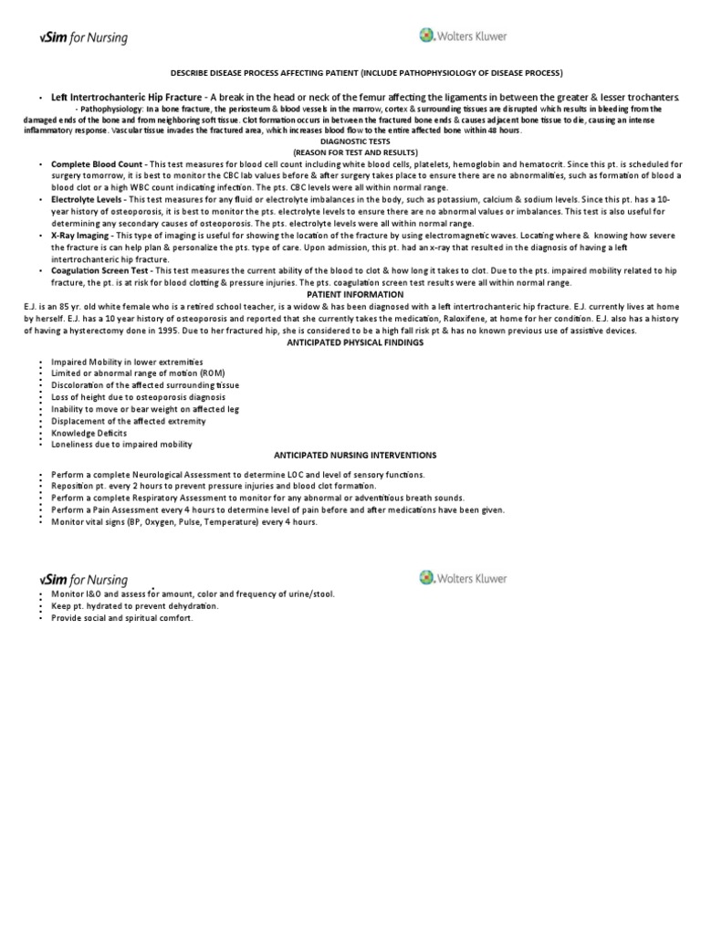 Edith Jacobson Care Plan | PDF | Bone | Opioid