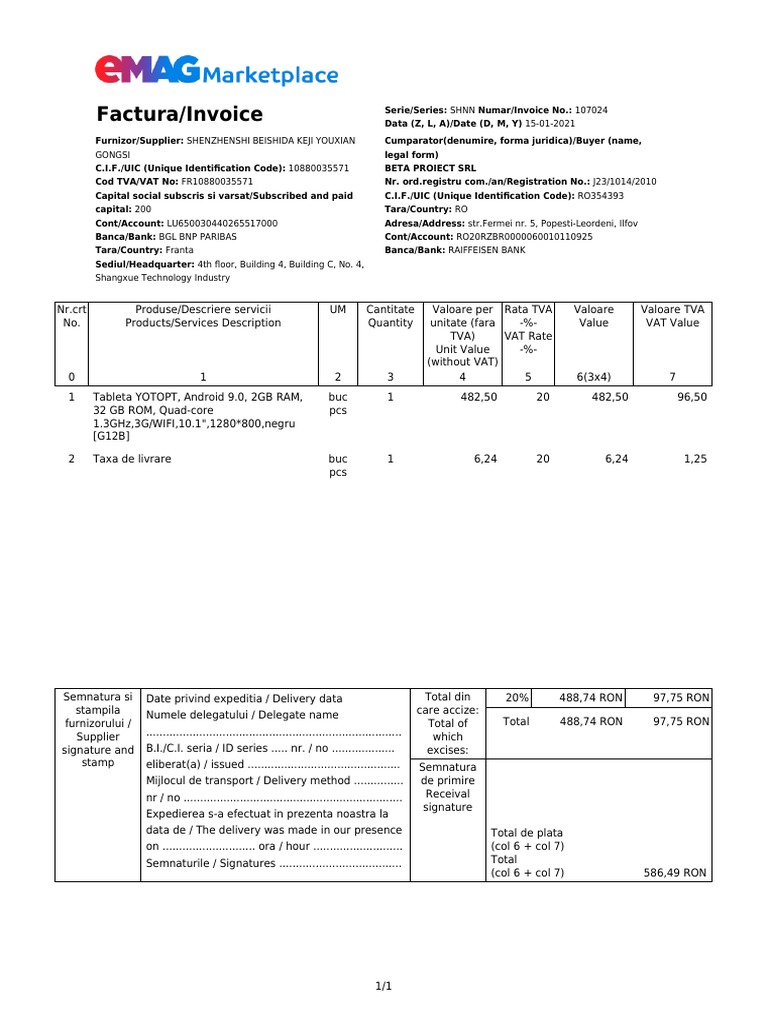 Factura Tableta Pdf Computing Business