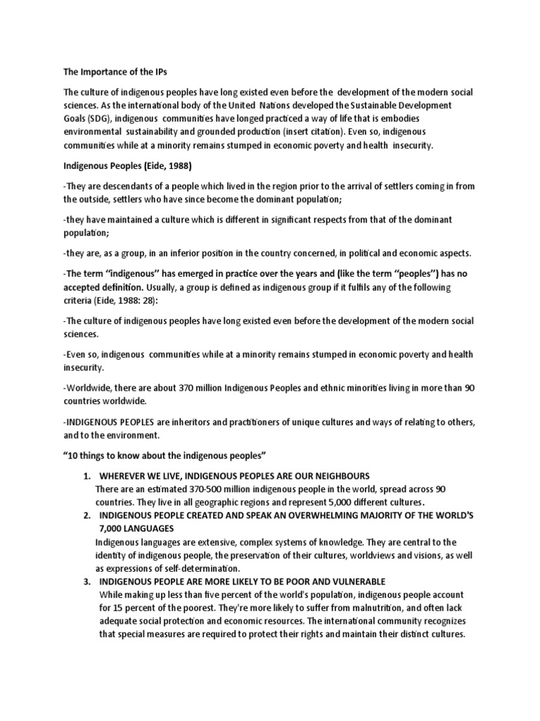 The Importance of The IPs | PDF | Indigenous Peoples | Indigenous ...