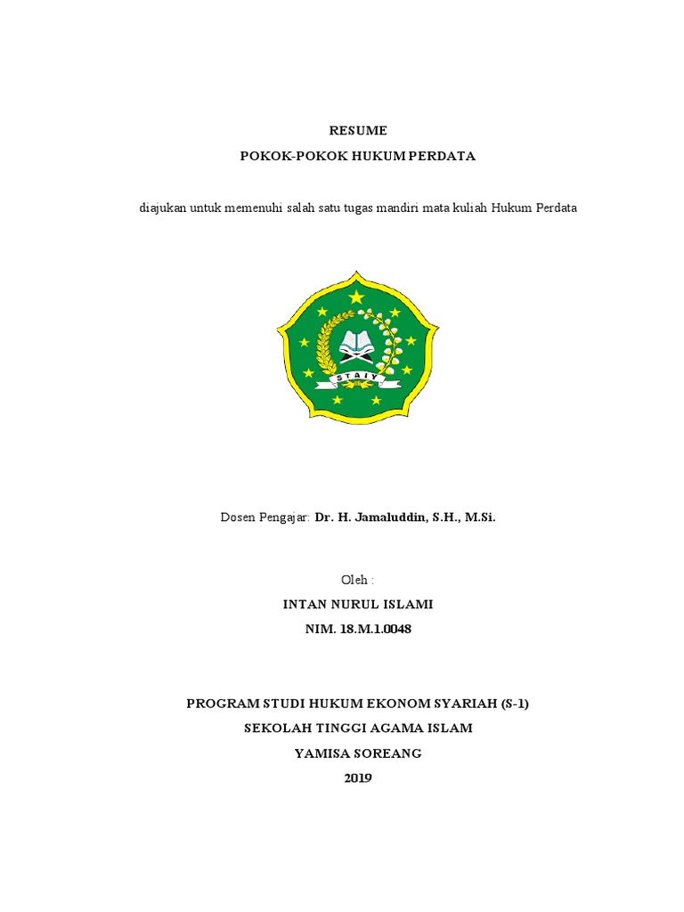 Resume Hukum Perdata | PDF
