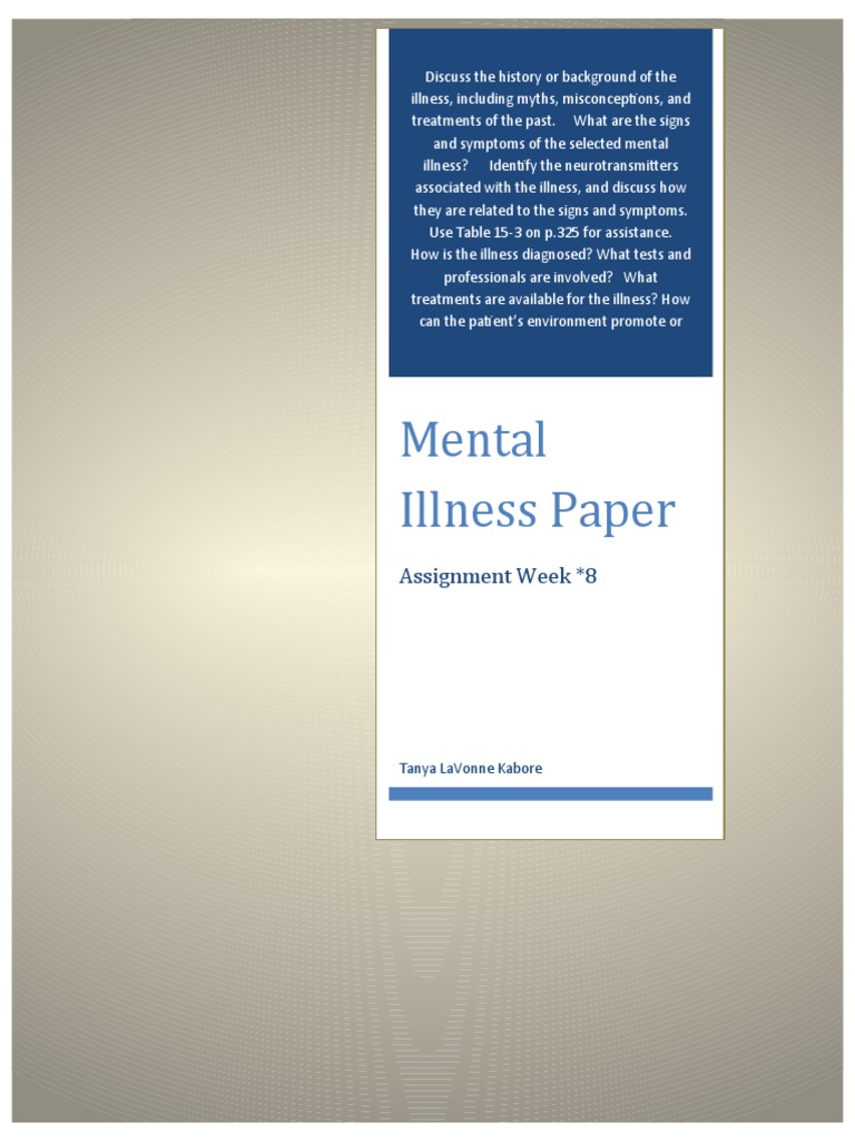 Mental Illness Paper | PDF | Personality Disorder | Psychiatric ...