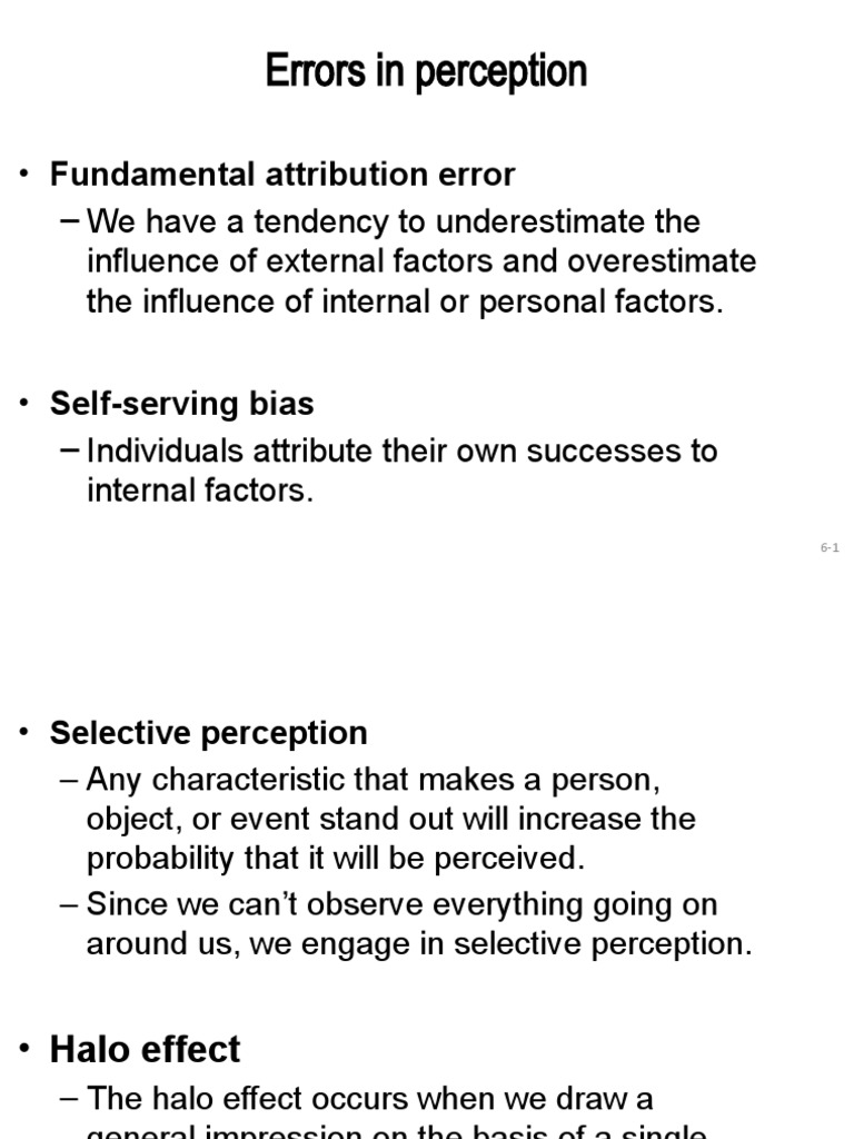 Errors in Perception | PDF