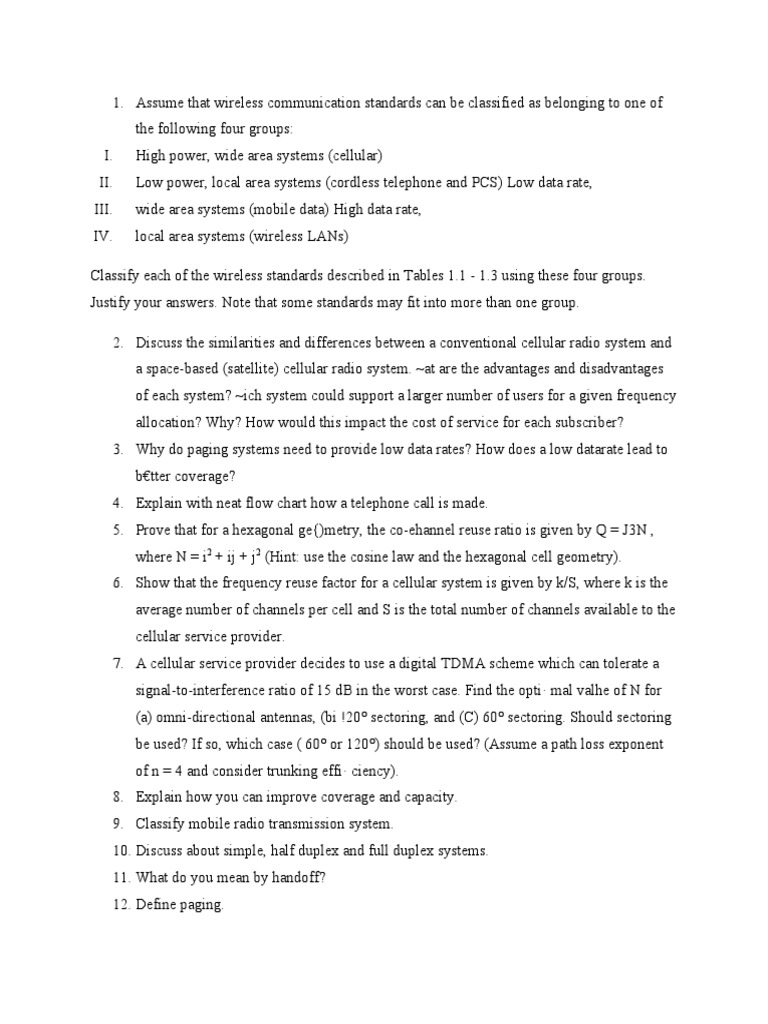 Important Questions | PDF | Cellular Network | Antenna (Radio)