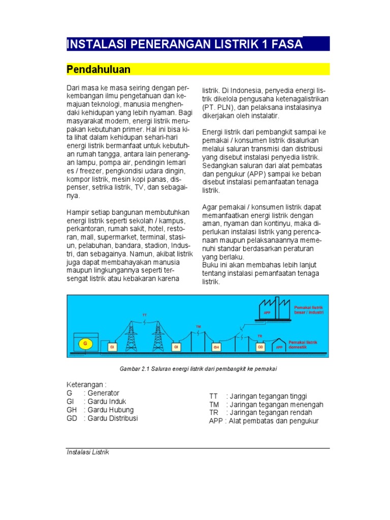 Materi 2 Instalasi Penerangan 1 Fasa | PDF
