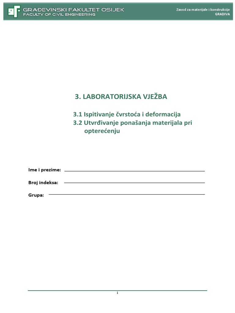 Laboratorijska Vjezba (Beton) | PDF