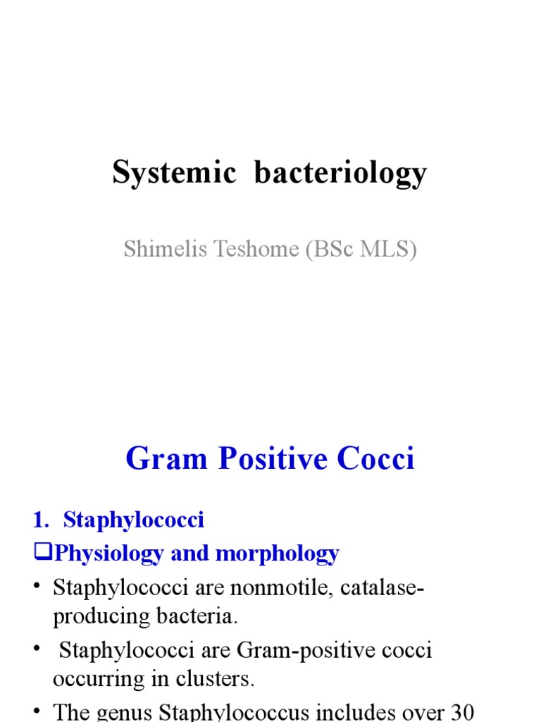 Overview of Systemic Bacteriology | PDF | Staphylococcus | Tuberculosis