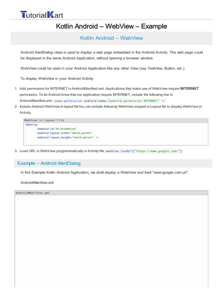 Android Webview Example | PDF | Android (Operating System) | Application Software