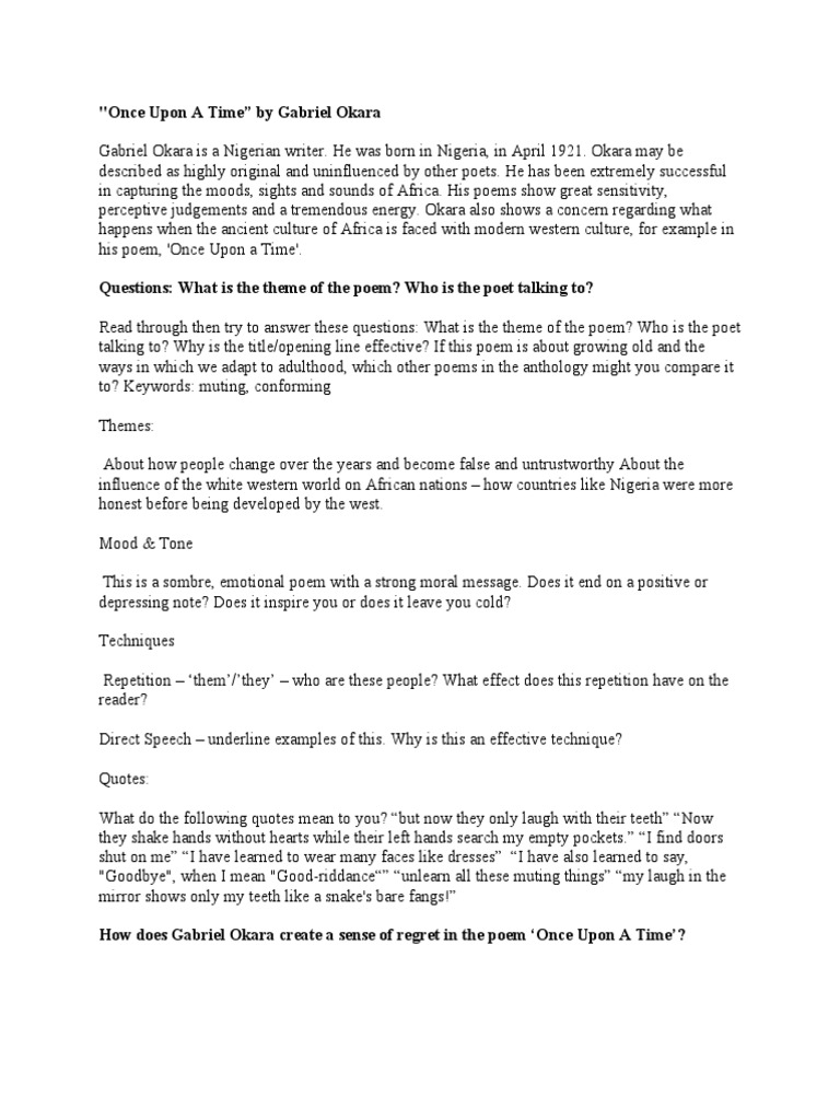 Once Upon A Time | PDF | Metaphor | Poetry