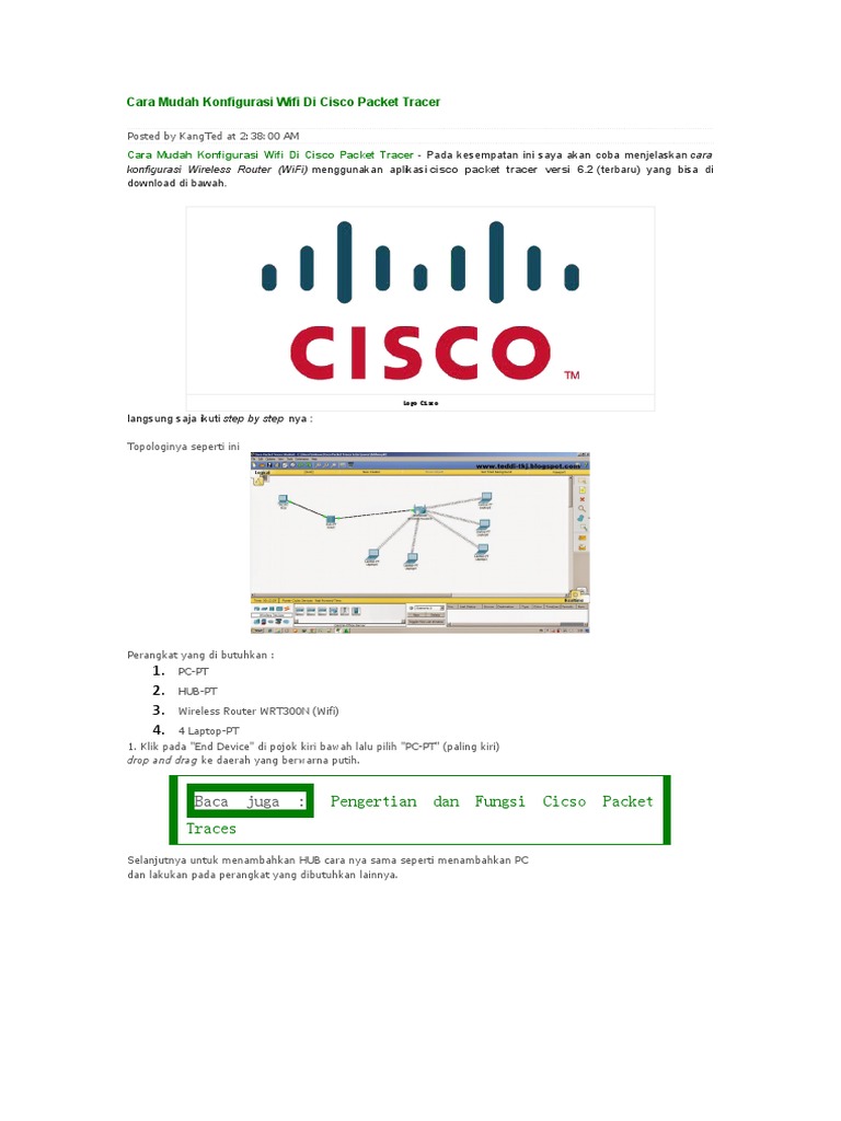 Cara Mudah Konfigurasi Wifi Di Cisco Packet Tracer | PDF