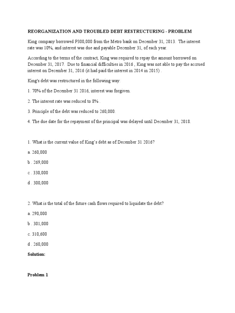 Restructuring - Problem | PDF