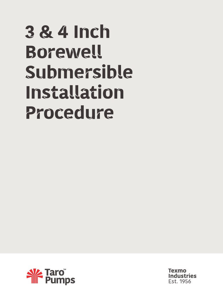 3 & 4 Inch Borewell Submersible Installation Procedure | PDF ...