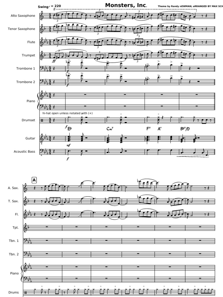 Monsters Inc. Theme For Big Band | PDF | Musical Instruments | Popular ...