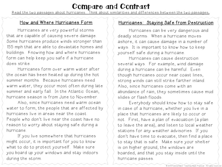 Compare and Contrast Hurricanes | PDF | Tropical Cyclones | Storms