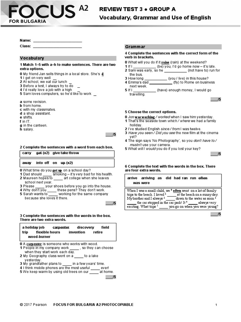 Review Units 5-6 VGU 3A | PDF