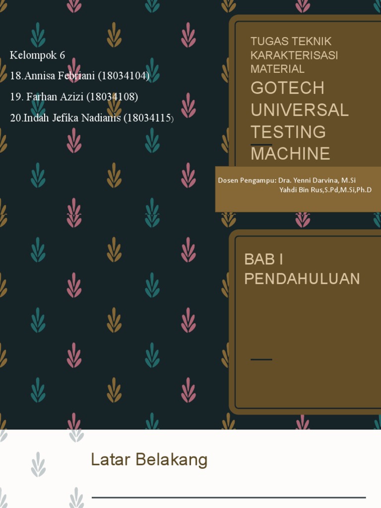 Kelompok 1 - Gotech Universal Testing Machine | PDF