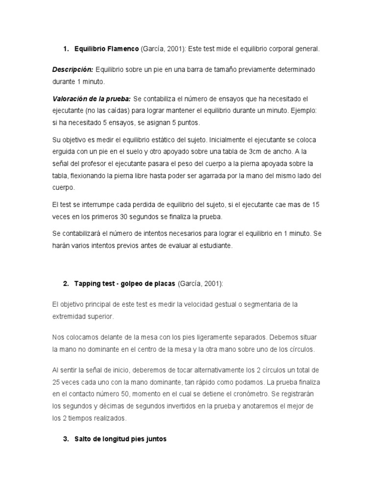 Test de Equilibrio Flamenco Eurofit | PDF | Deportes | Naturaleza