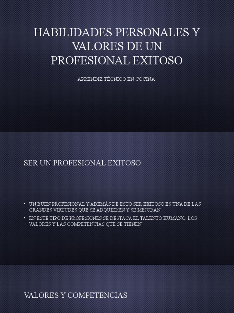 Habilidades Personales y Valores de Un Profesional Exitoso | PDF