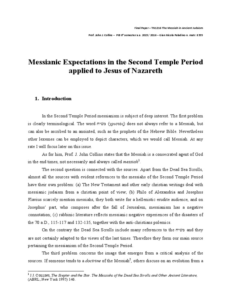 Messianic Expectations in The Second Tem | PDF | Messiah | Messianism