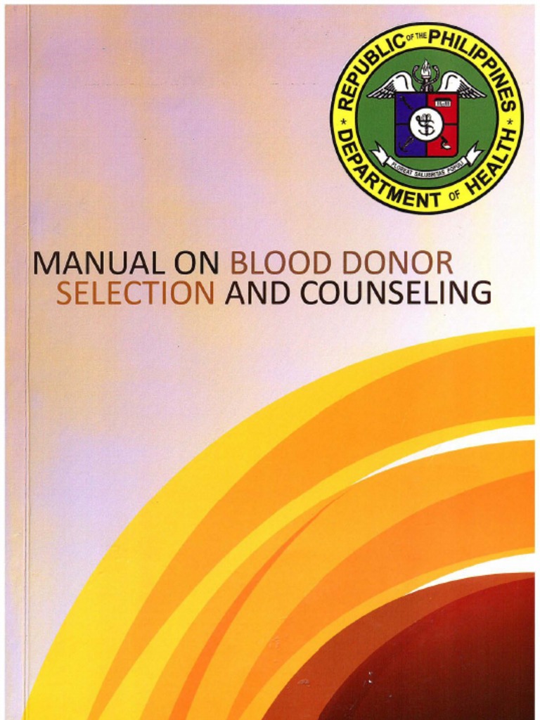 Manual On Blood Donor Selection and Counseling | PDF