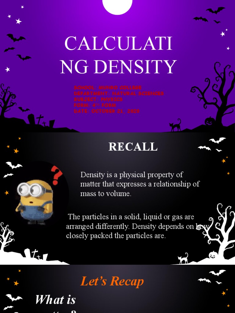 Calculating Density | PDF | Volume | Density