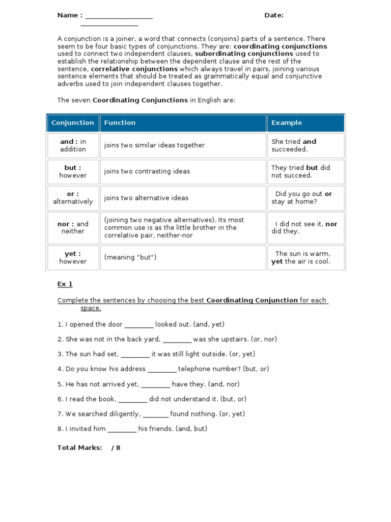 CONJUNCTIONS | PDF | Linguistics | Syntax