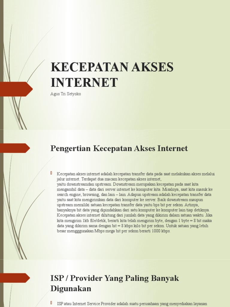 Kecepatan Akses Internet | PDF