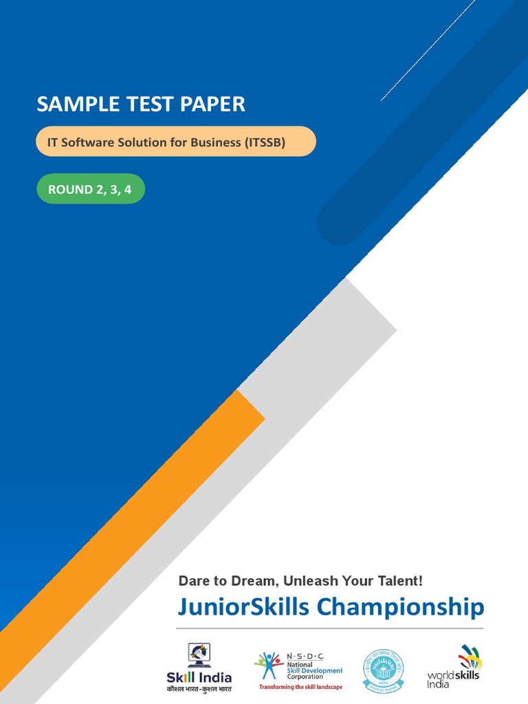 Sample Test Paper - Round 2, 3, 4 (ITSSB) | PDF | Mobile App | Databases