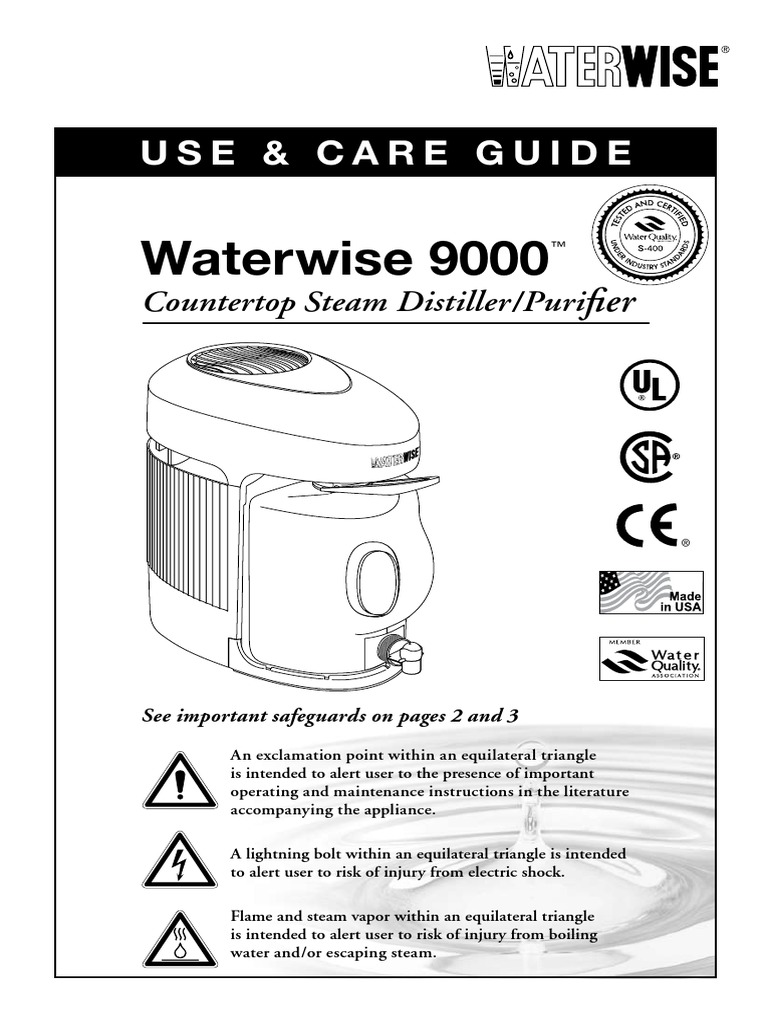 Destilador Waterwise 9000 | PDF | Water | Boiler
