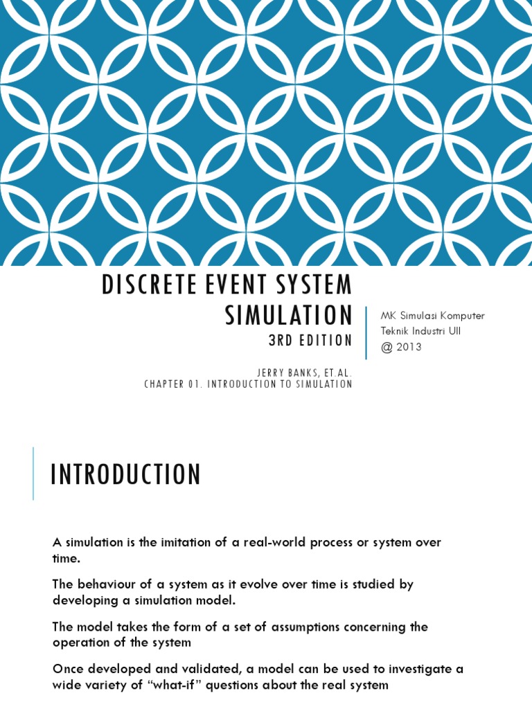 P4 Discrete Event System Simulation CH 01 | PDF | Simulation | Conceptual Model