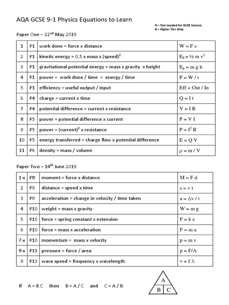 Physics Equations Simplified | PDF