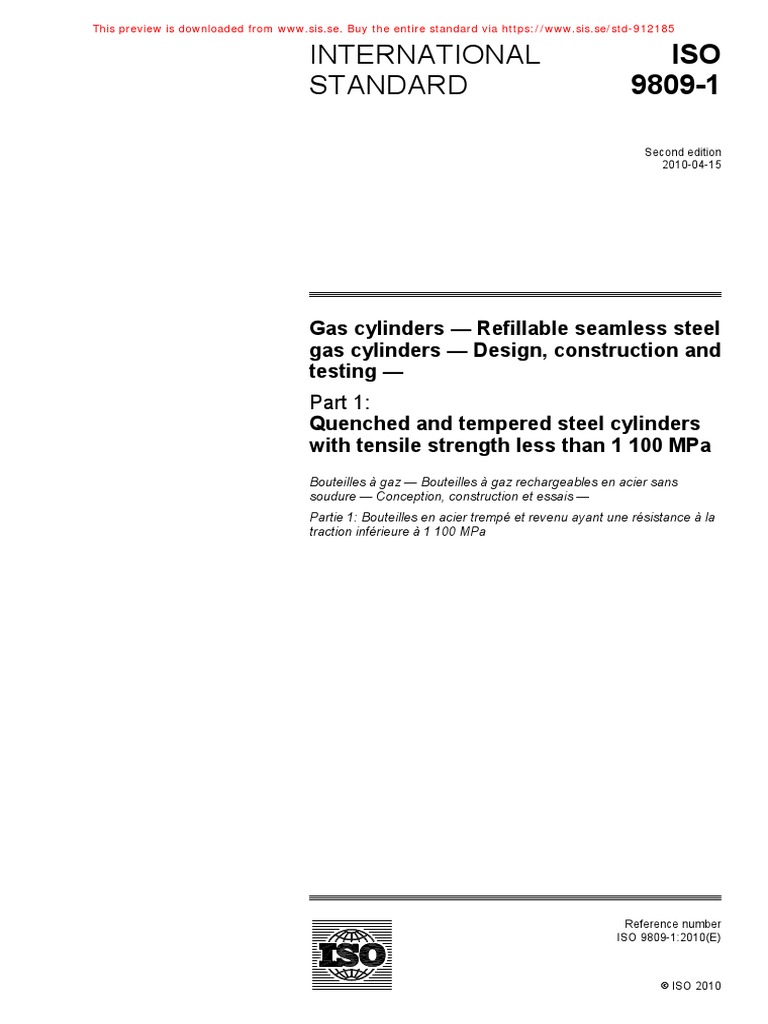 Iso 9809 1 2010 en | PDF | International Organization For ...