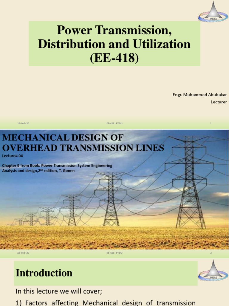 Overhead Transmission Line Design | PDF | Electric Power Transmission ...