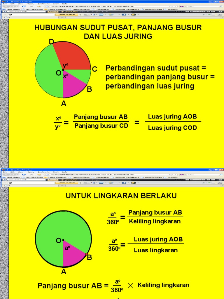 Hubungan Sudut Pusat, Panjang Busur Dan Luas Juring D | PDF