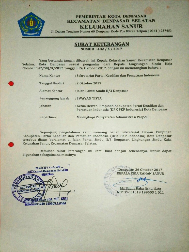 Panduan Surat Domisili Bali | PDF