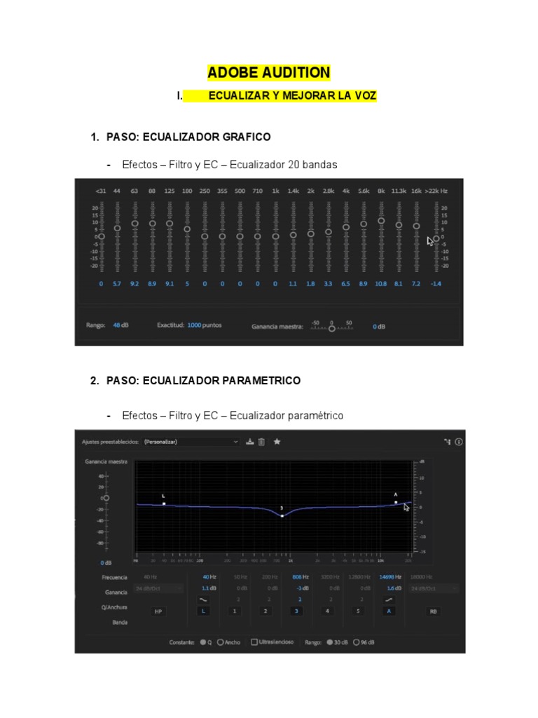 Mejora de Voz en Adobe Audition | PDF